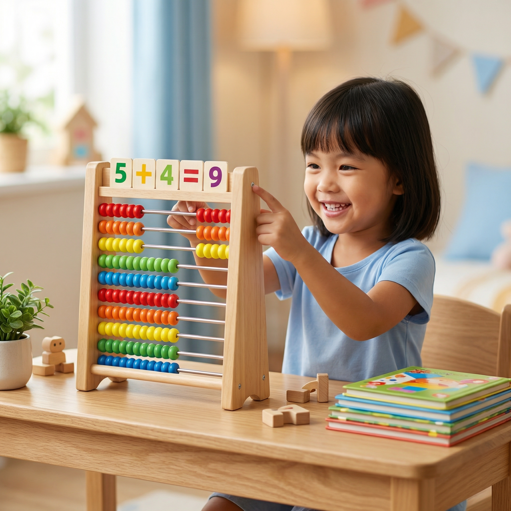 Wooden Counting Frame for Learning Numbers and Maths – Liontots